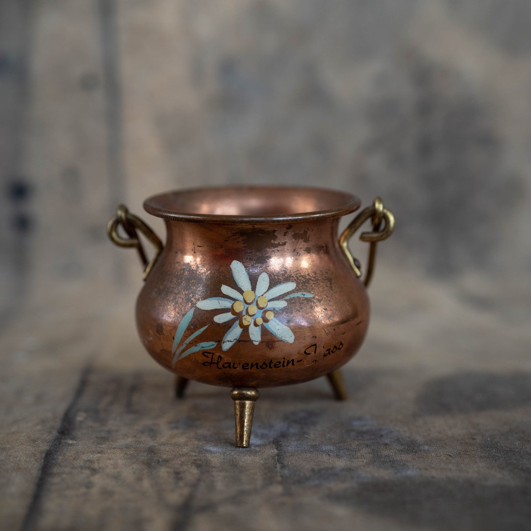 Mini Copper Cauldron Vintage Witches Pot Small Incense Burner Tiny ...