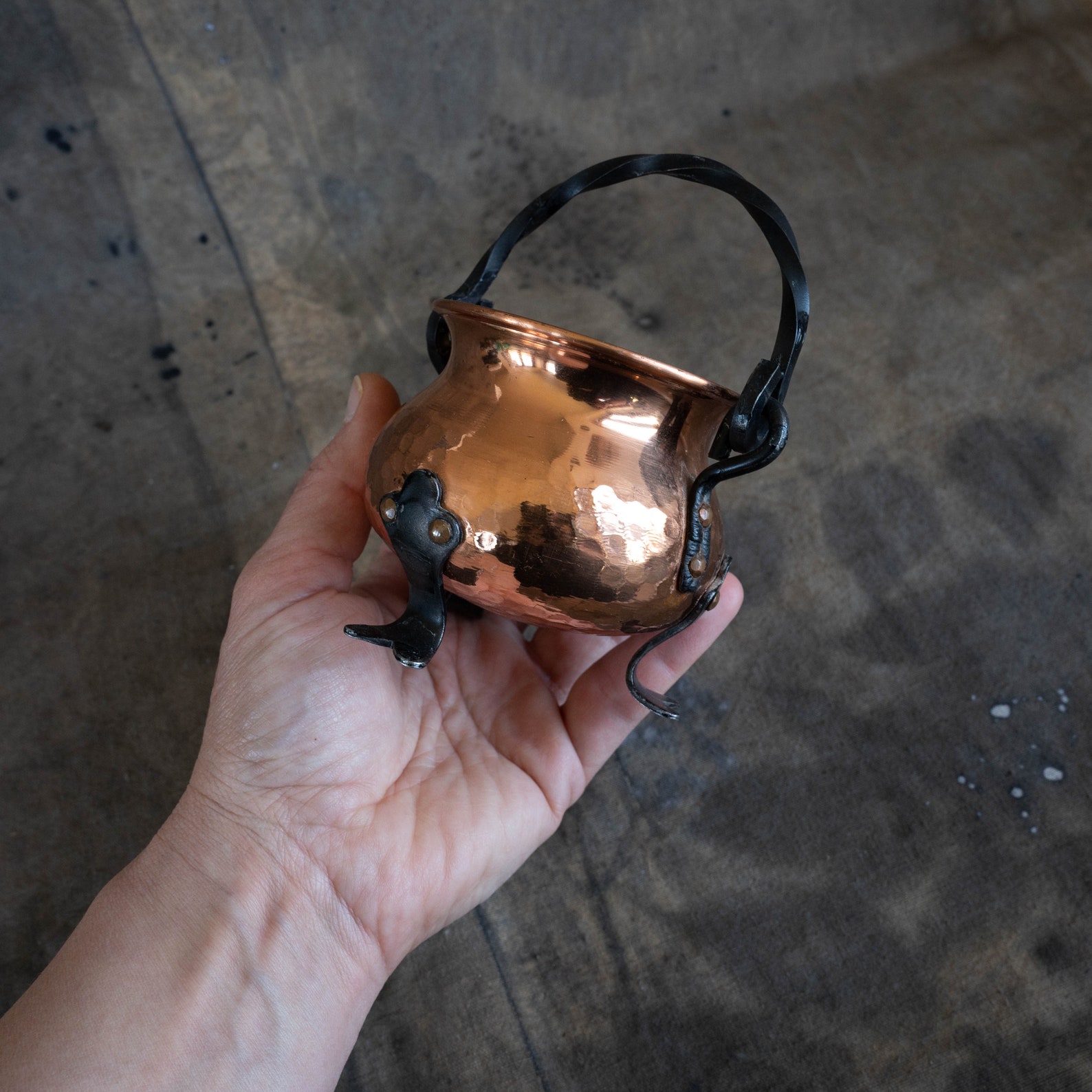 Mini Copper Cauldron Vintage Witch Pot Offering Bowl - Etsy