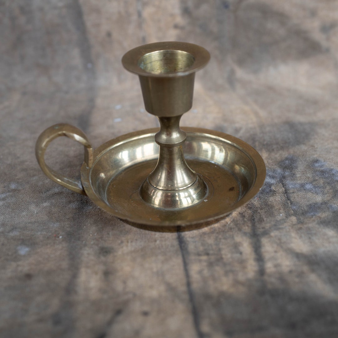 Brass Chamberstick Holder Victorian Handheld Candlestick Dark Academia ...