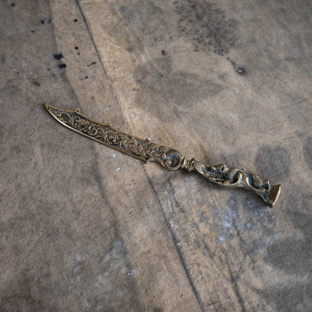 Witches Knife Vintage Athame Ornate Wicca Ritual Dagger Letter - Etsy