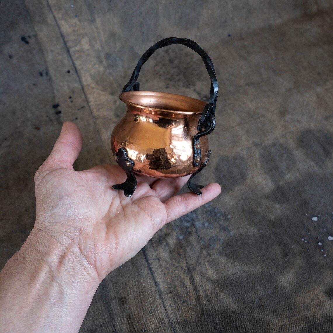 Mini Copper Cauldron Vintage Witch Pot Offering Bowl - Etsy