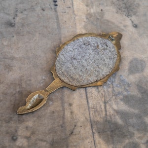 Victorian Hand Mirror With Handle Ornate Handheld Mirror Antique Brass ...