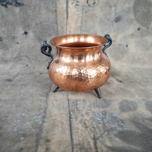 Vintage Copper Cauldron - Witch Spell Pot - Rustic Offering Bowl ...