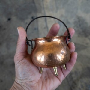 Mini Copper Cauldron Vintage Witches Pot Small Incense Burner Tiny ...