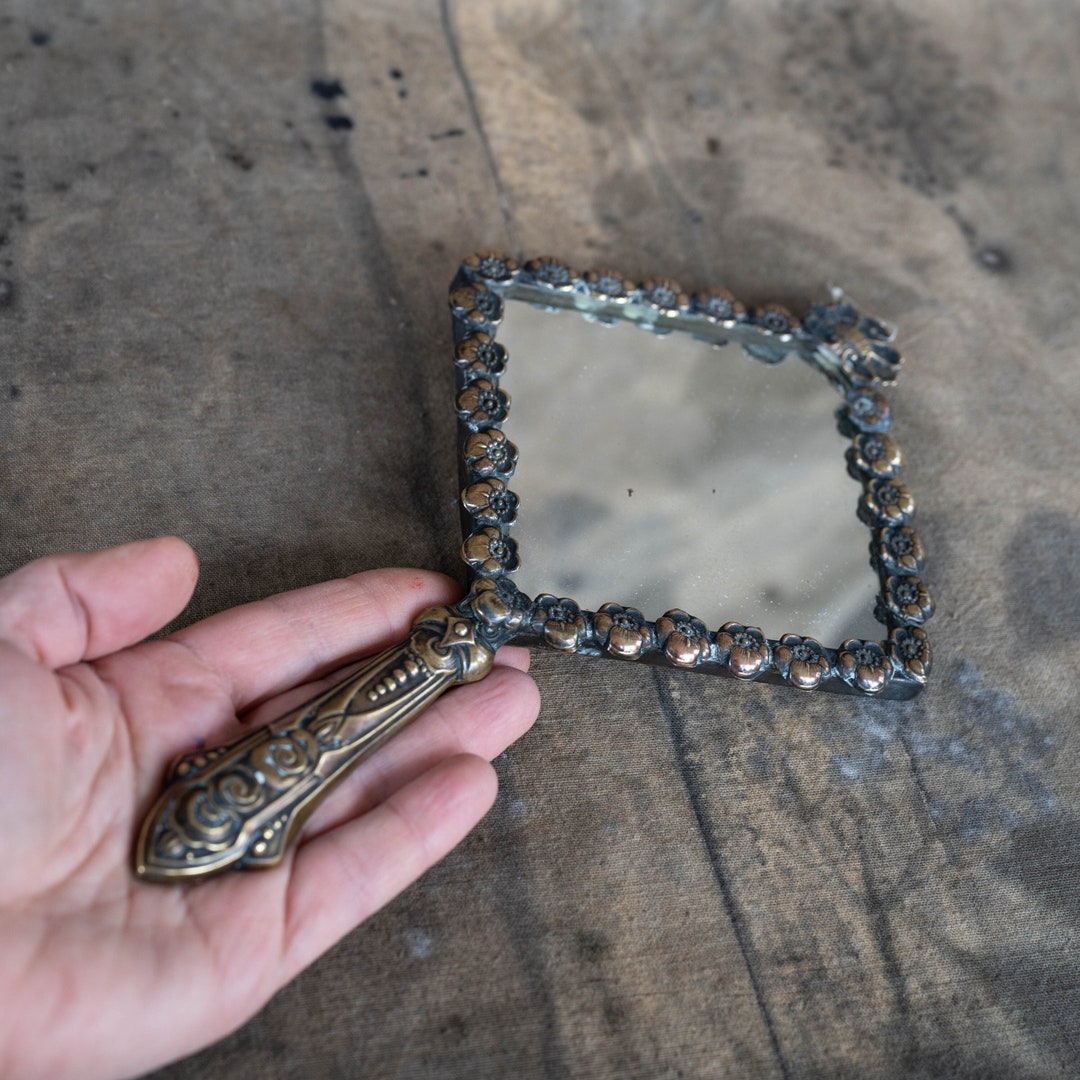 Baroque Hand Mirror With Handle Ornate Handheld Mirror Antique - Etsy