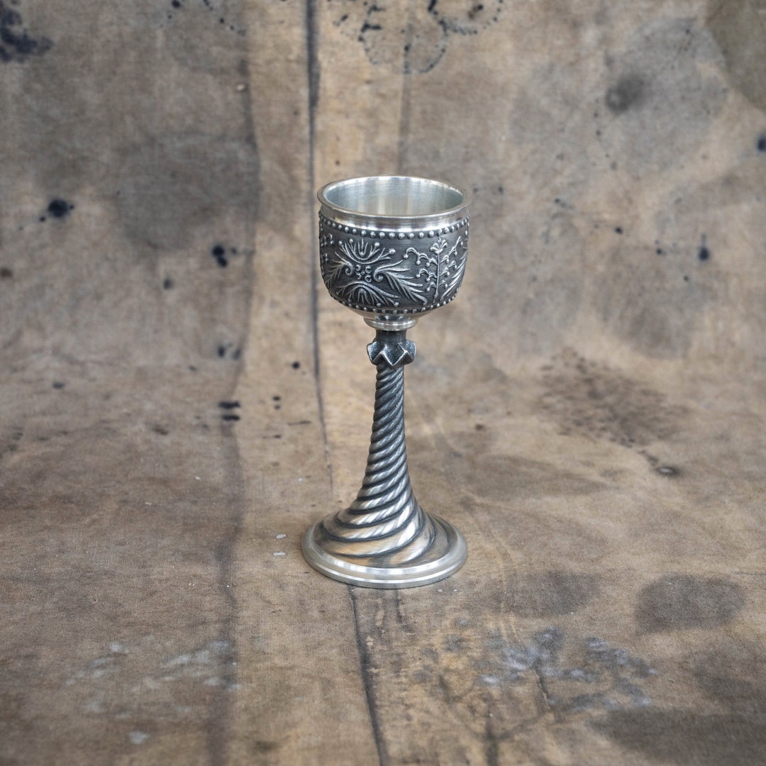 Silver Chalice Wicca Ritual Cup Pewter Goblet - Etsy