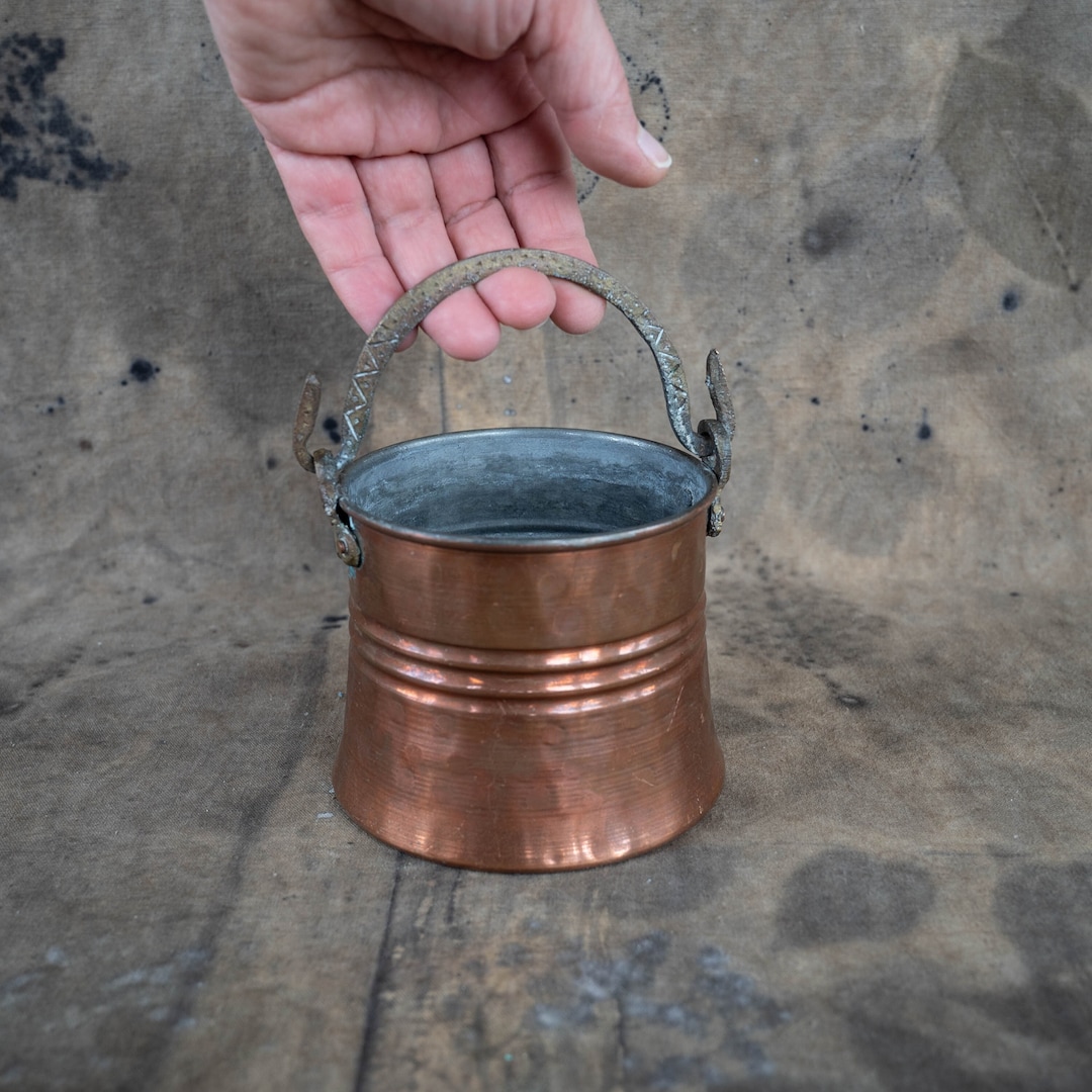 Vintage Copper Cauldron With Handle - Witch Spell Pot - Small Wiccan ...
