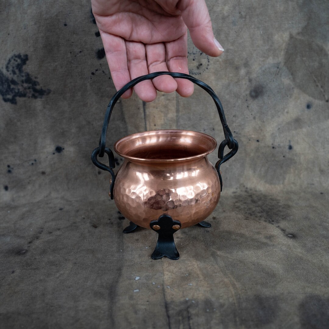 Small Copper Cauldron Vintage Offering Bowl Witch Spell Pot Altar ...