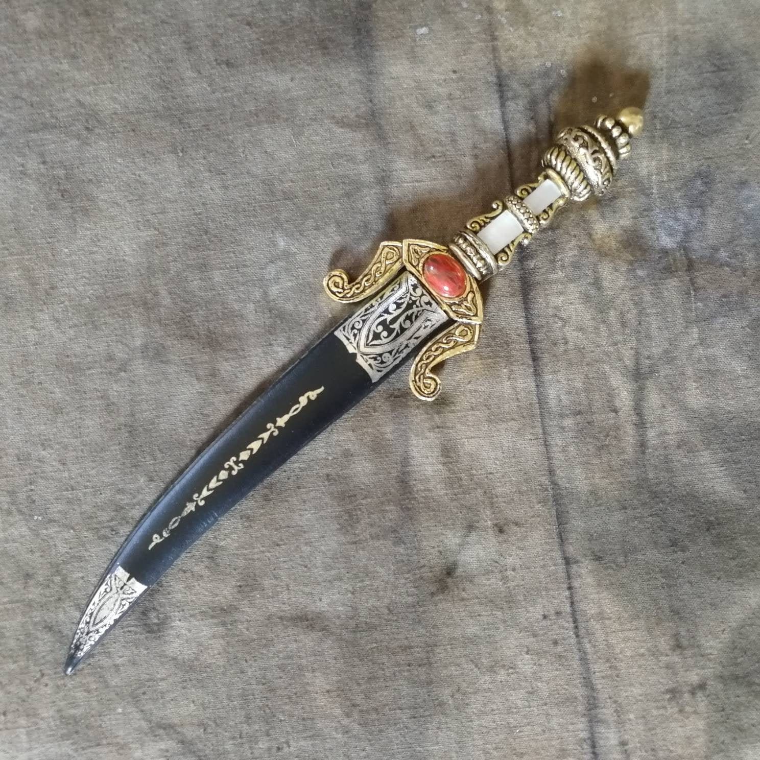 Vintage athame ornate Witches knife Wicca ritual dagger Letter | Etsy