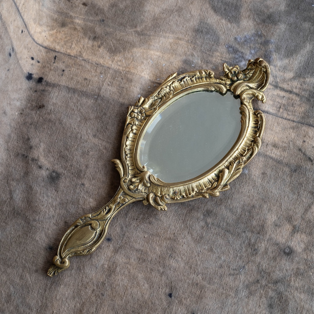 Hand Held Mirror Antique Hand Mirror Victorian Ornate Gold Mirror - Etsy