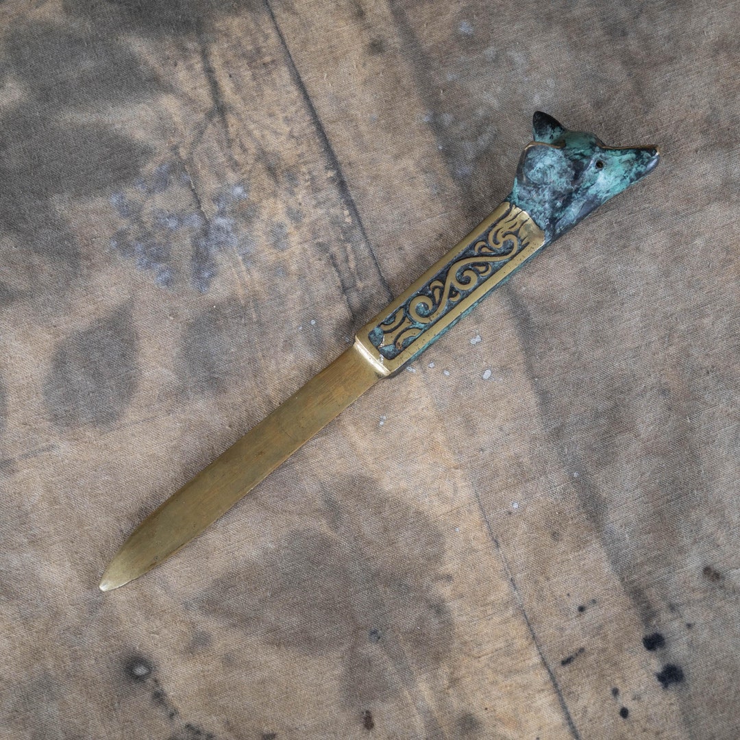 Vintage Athame Dagger - Fox Lover Gift - Celtic Ritual Knife Ornate ...