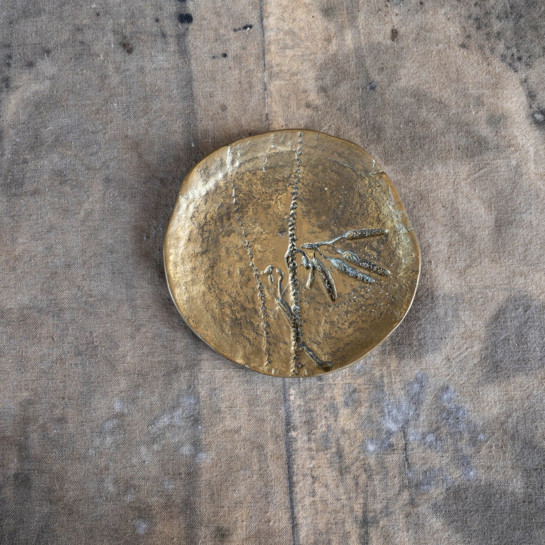 Altar Offering Plate Vintage Brass Trinket Dish Pillar Candle Plate ...