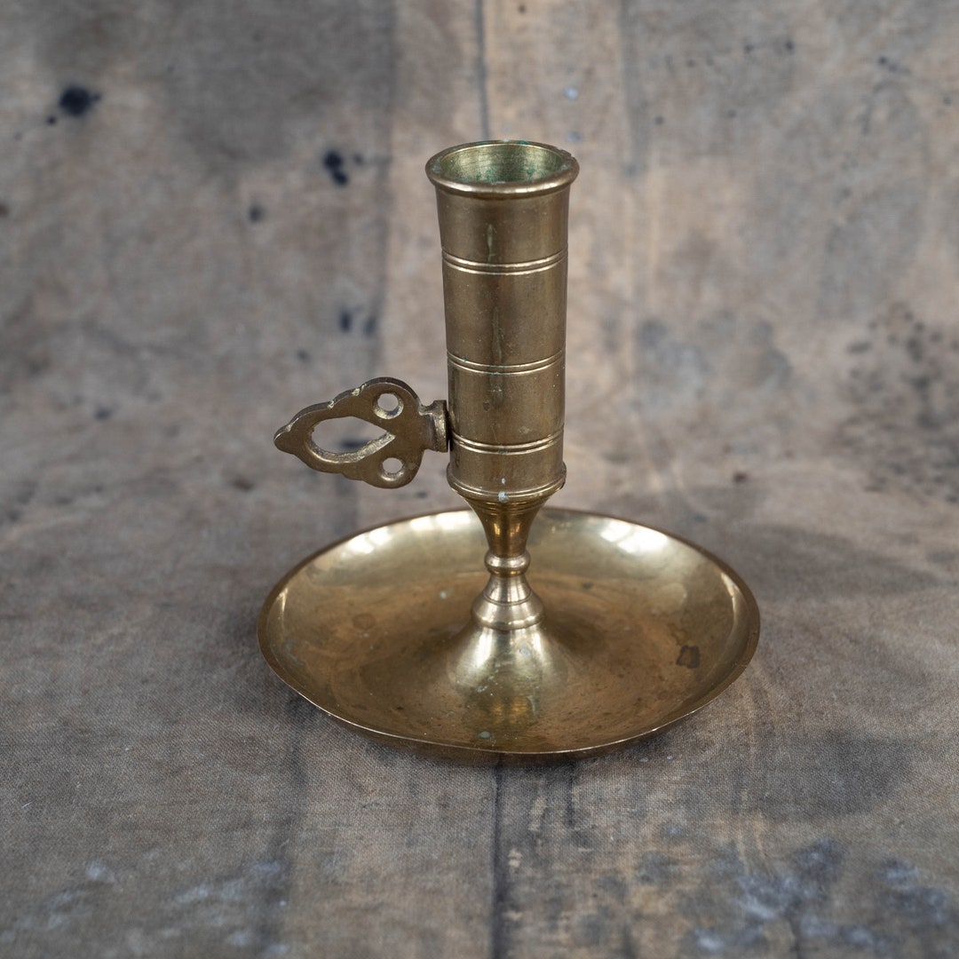 Brass Chamberstick Vintage Push up Candlestick Portable Chamber Candle ...
