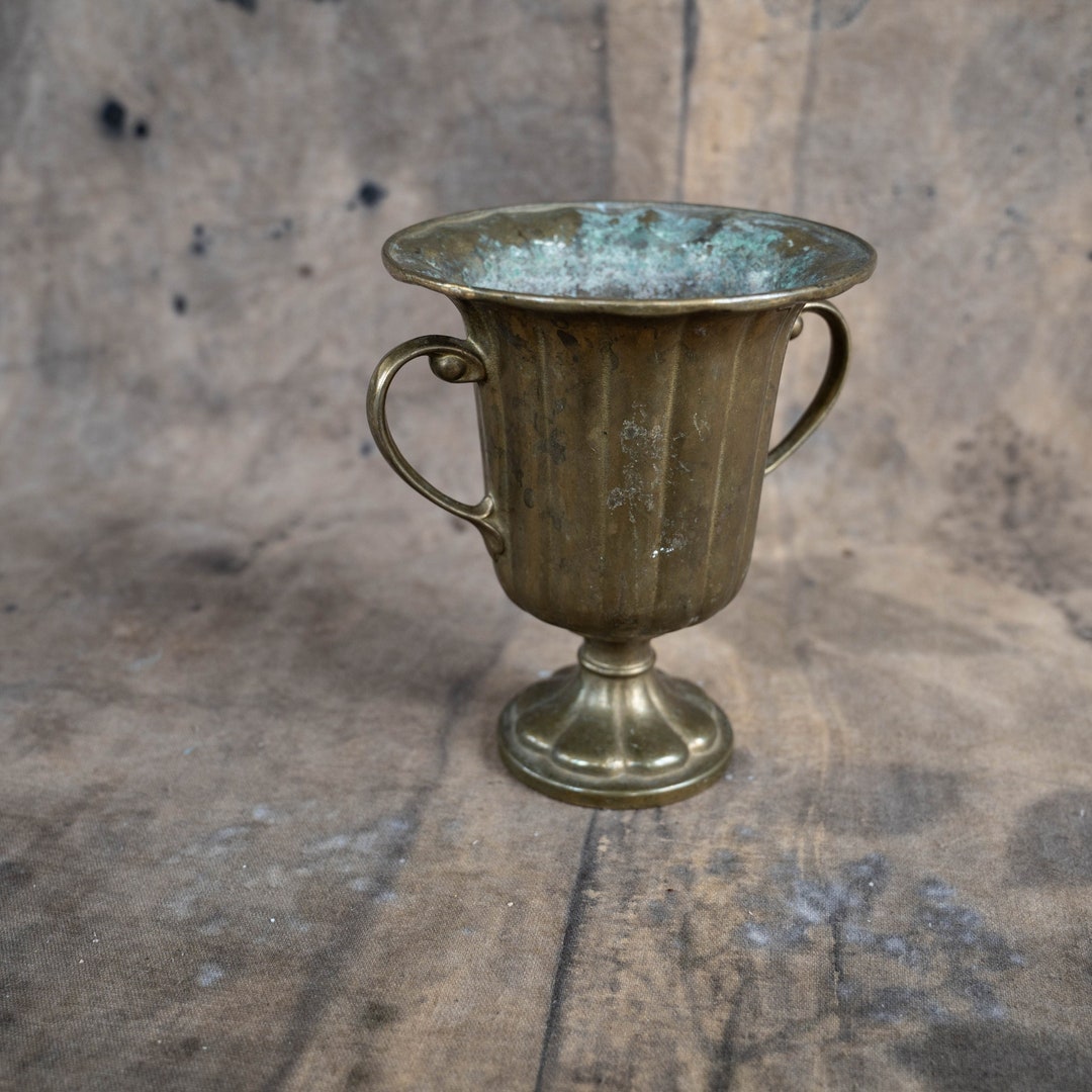 Small Brass Planter Pot With Handles - Antique Offering Bowl - Ritual ...