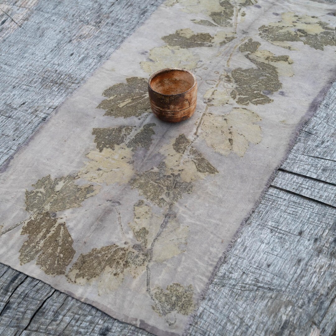 Linen Tea Runner Earthy Aesthetic Hand Dyed Tea Mat Chabu for Gongfu ...