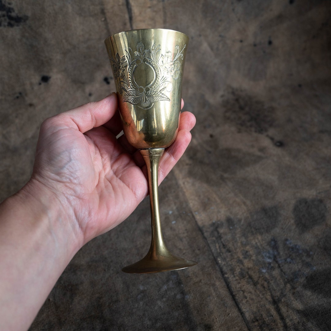 Brass Chalice Wine Goblet Witch Wiccan Ritual Cup - Etsy