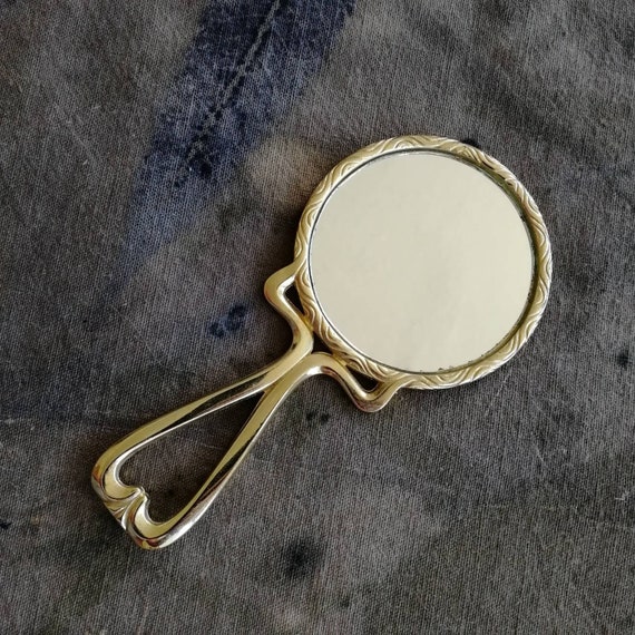 Vintage Small Hand Mirror Hand Held Mirror - Etsy