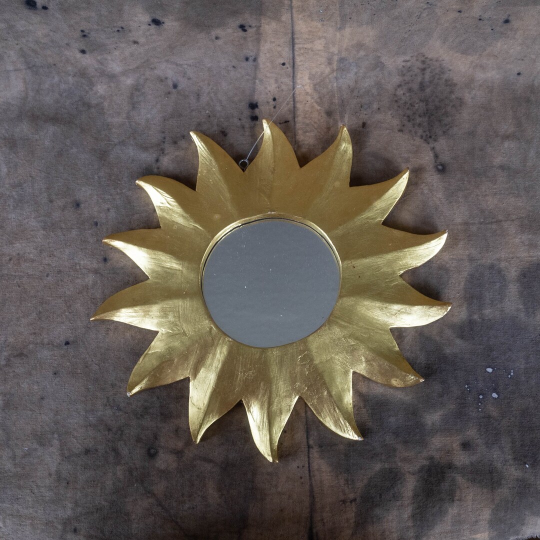 Celestial Mirror Mid Century Modern Art Small Accent Mirror Sun Shaped Sunburst Wall Mirror - Etsy