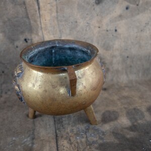 Antique Bronze Cauldron Witches Spell Pot Smudge Offering Bowl Mediaval ...