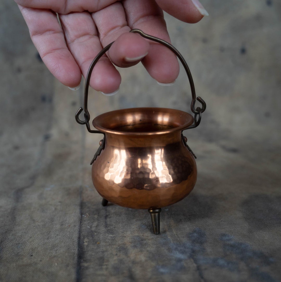Mini Copper Cauldron Vintage Witch Pot Offering Bowl - Etsy