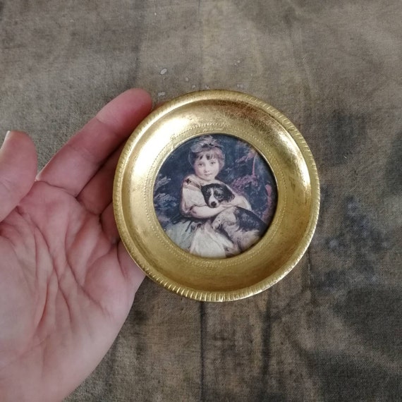 Small Round Picture Frame Vintage Gold Photo Frame - Etsy