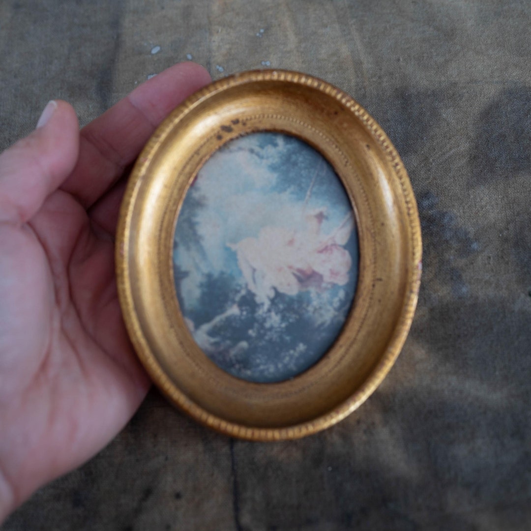 Wall Oval Gold Frame Vintage Wooden Photo Frame Oval Picture Frame - Etsy