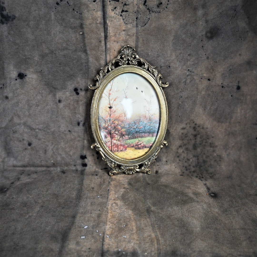 Small Baroque Frame Vintage Oval Wall Frame Ornate Brass Picture Frame ...