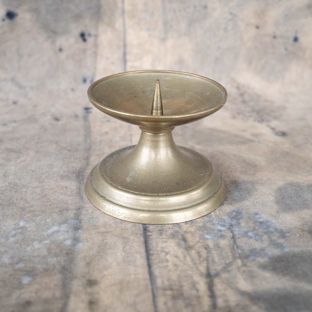 Brass Pillar Candle Holder Retro Modernist Candleholder Vintage Votive ...