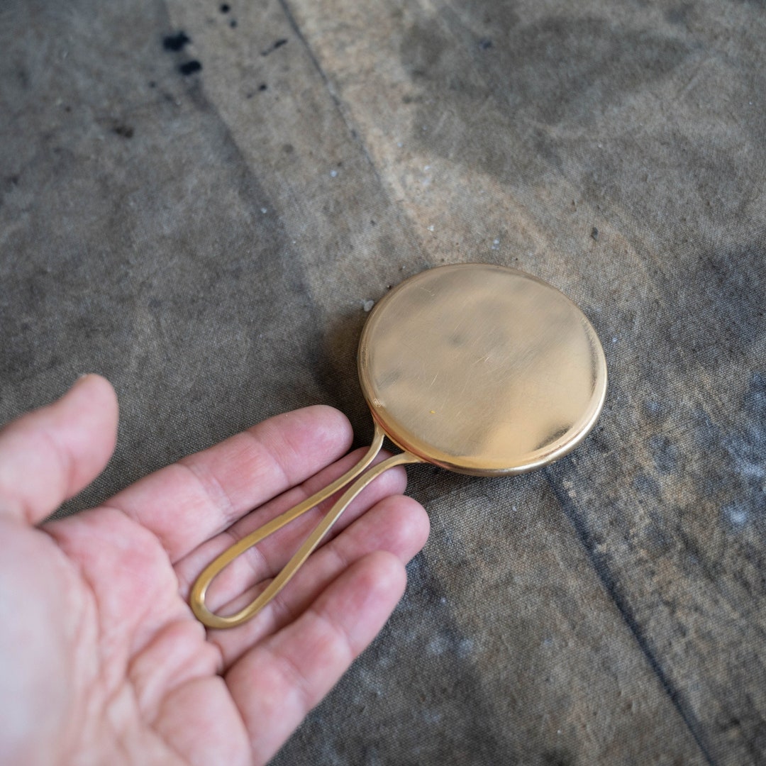 Small Hand Mirror Vintage Gold Handheld Mirror Vanity Makeup - Etsy