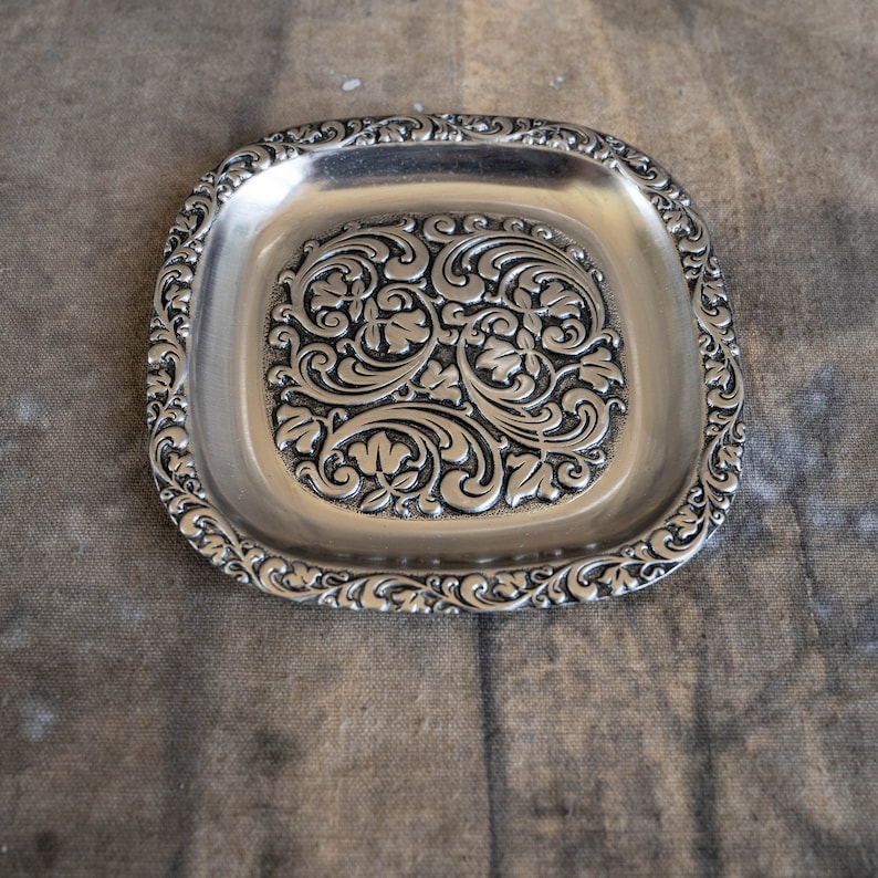 Silver Altar Plate Vintage Offering Bowl Mandala Trinket Dish - Etsy