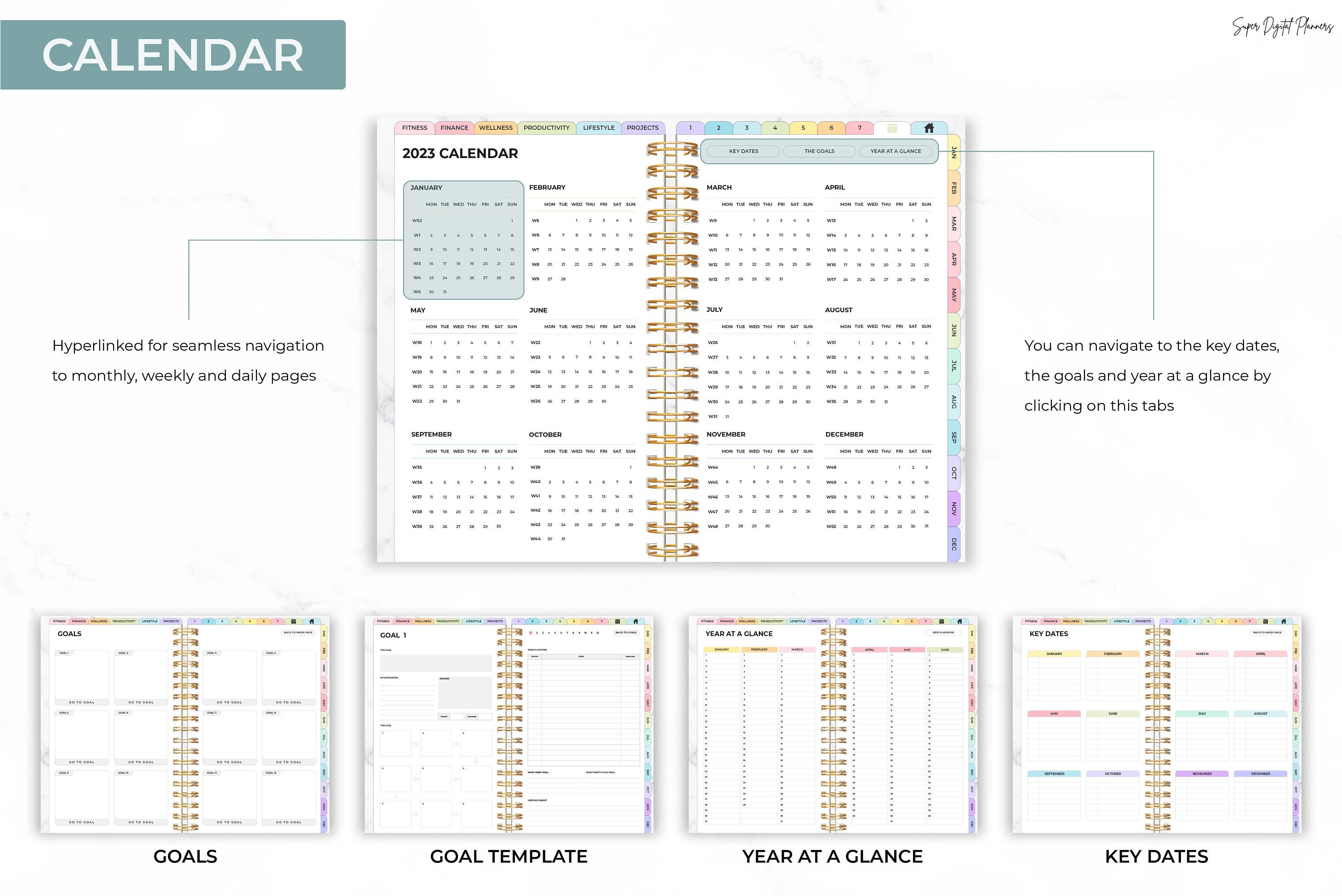 2023 Digital Planner Goodnotes, iPad Planner, Student Planner Daily ...