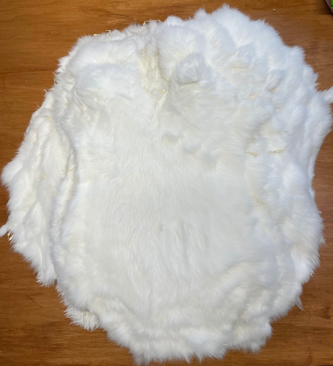 Rabbit Fur Pelts Craft grade white | Etsy