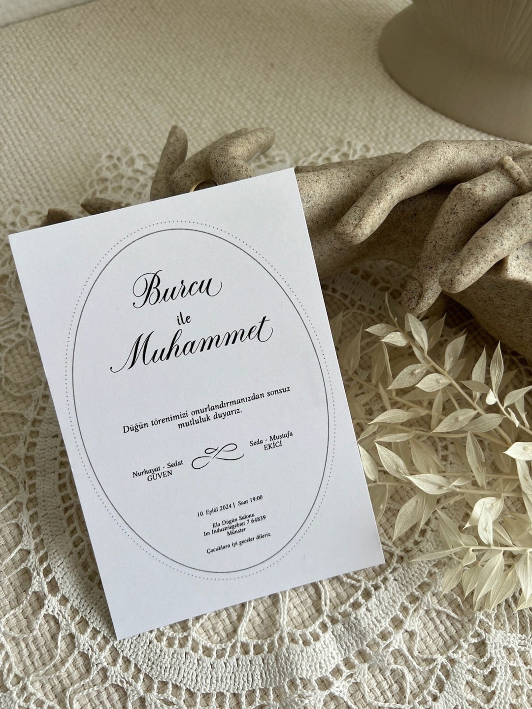 Invitation Card A5 pearl Wedding Invitation Handmade Paper Modern ...