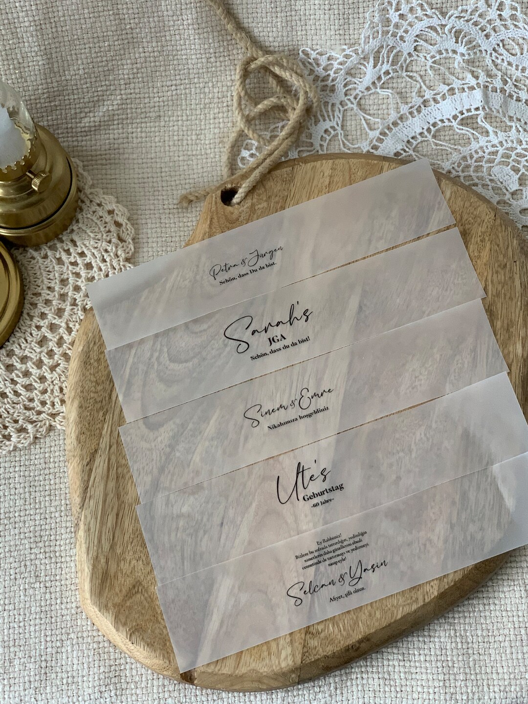 Banderole for Napkins Transparent Personalized Table Decoration Guest ...
