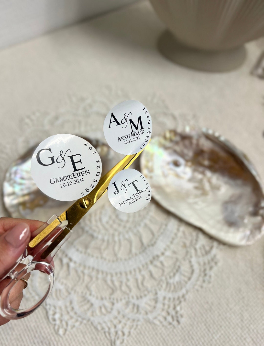 Personalized Round Labels for Guest Gifts SELF-ADHESIVE JGA Baptism ...