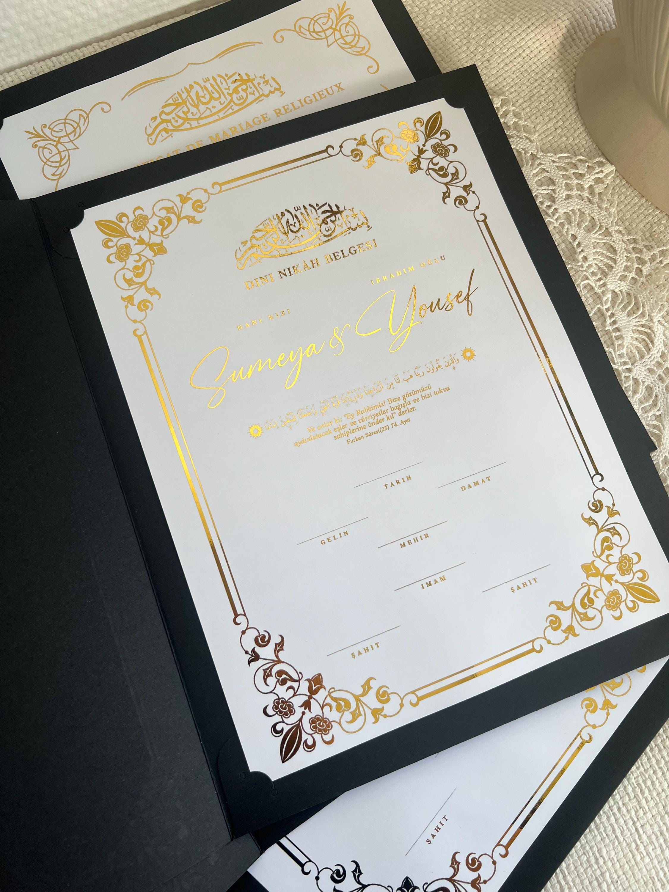 Islamic Marriage Certificate With Folder | Dini Nikah Akdi (various ...