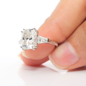 3 CT Radiant Cut Engagement Ring Moissanite Engagement Ring 4cttw 10k ...
