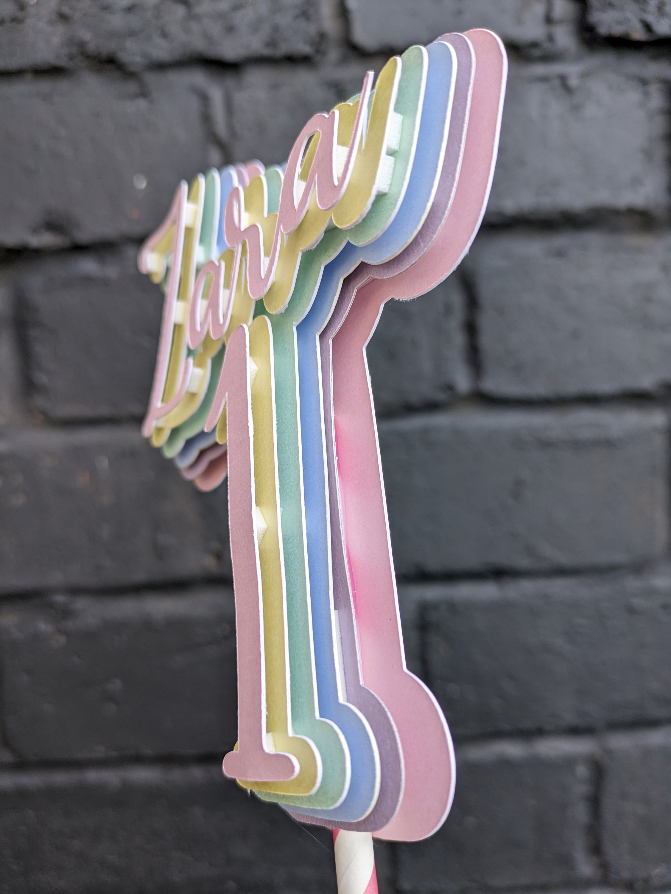 Pastel Multi Layer Cake Topper. - Etsy UK