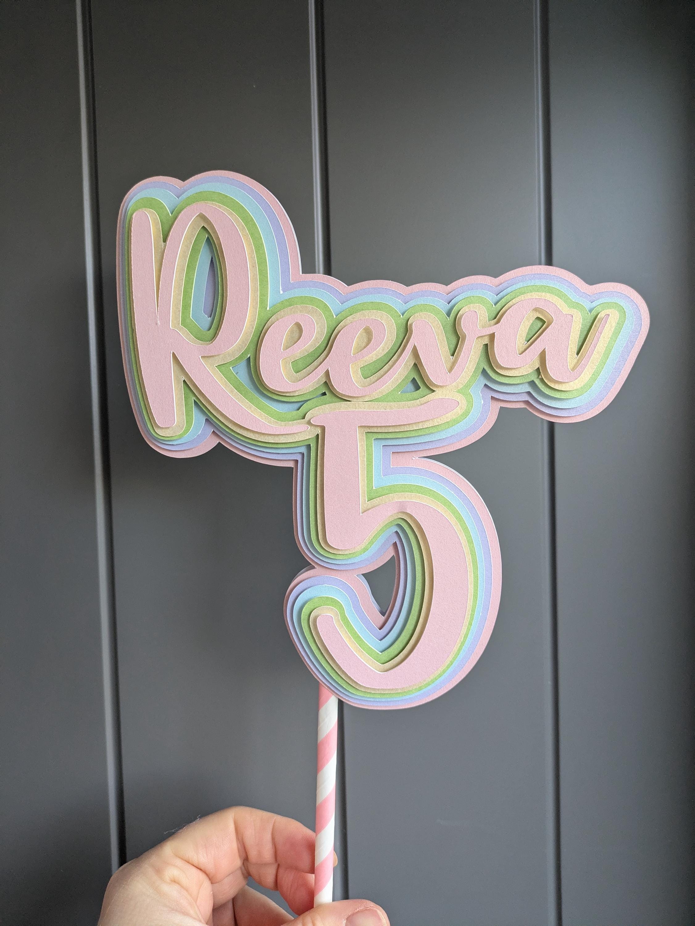 Pastel Multi Layer Cake Topper. - Etsy UK