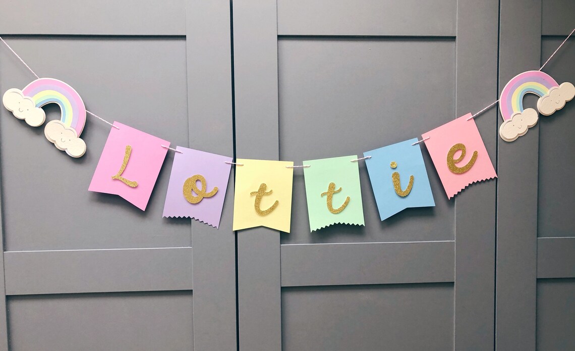 Personalised Rainbow Name Banner. | Etsy UK