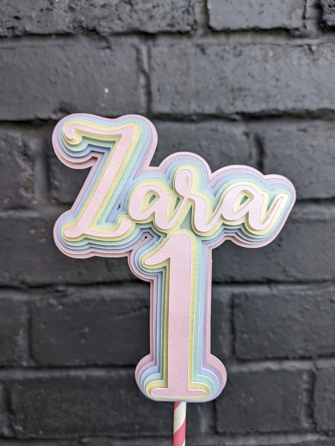 Pastel Multi Layer Cake Topper. - Etsy UK