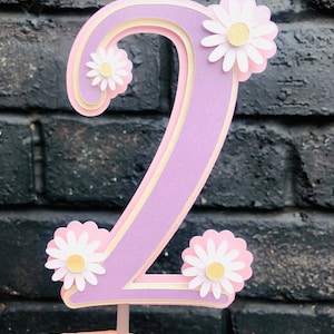 Daisy Number Cake Topper and Name Charm Set. - Etsy UK