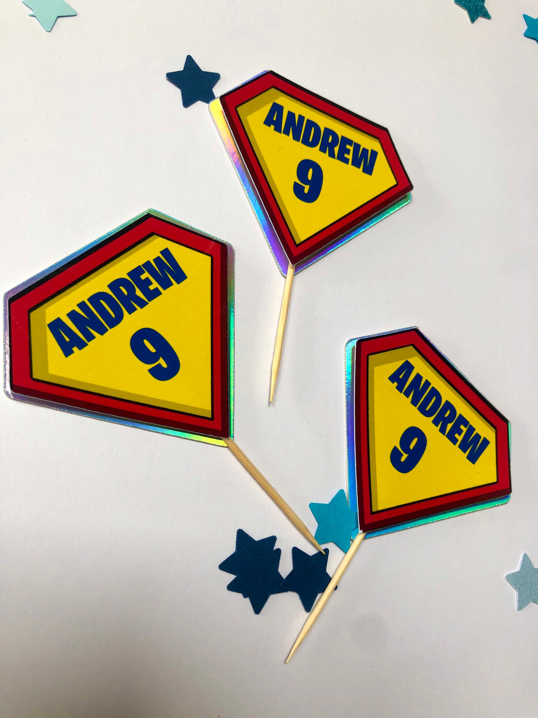 Personalised Superhero Cupcake Toppers/ Superhero Party Decor - Etsy