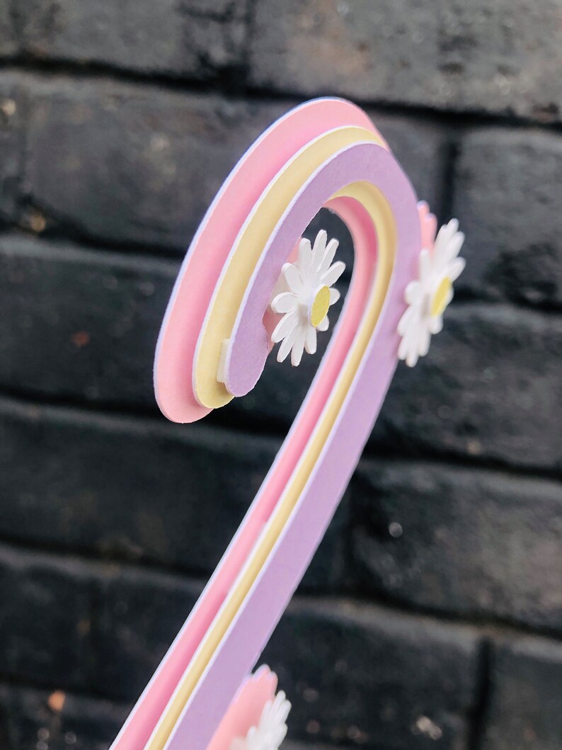 Daisy Number Cake Topper and Name Charm Set. - Etsy UK