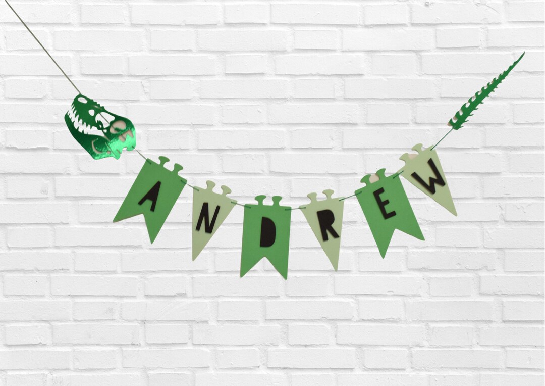 Dinosaur Name/ Birthday Banner/ Personalised Decor - Etsy