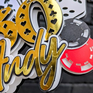 Poker Theme Cake Topper, With Name and Age. - Etsy
