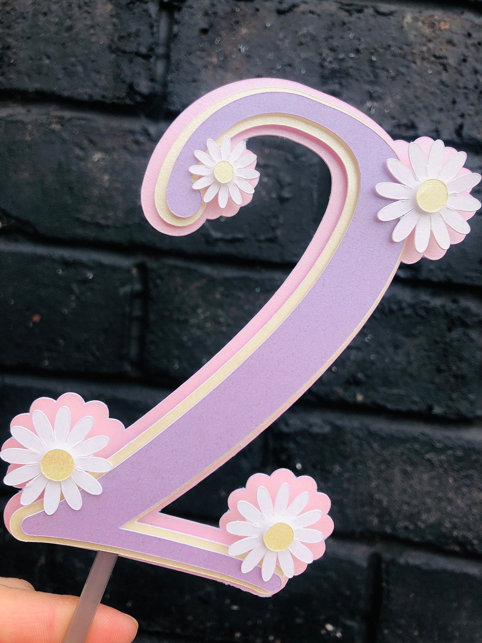 Daisy Number Cake Topper and Name Charm Set. - Etsy UK