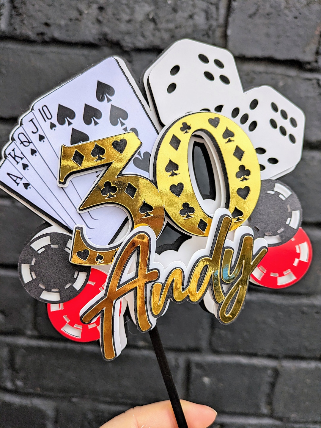 Poker Theme Cake Topper, With Name and Age. - Etsy