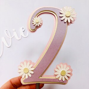 Daisy Number Cake Topper and Name Charm Set. - Etsy UK