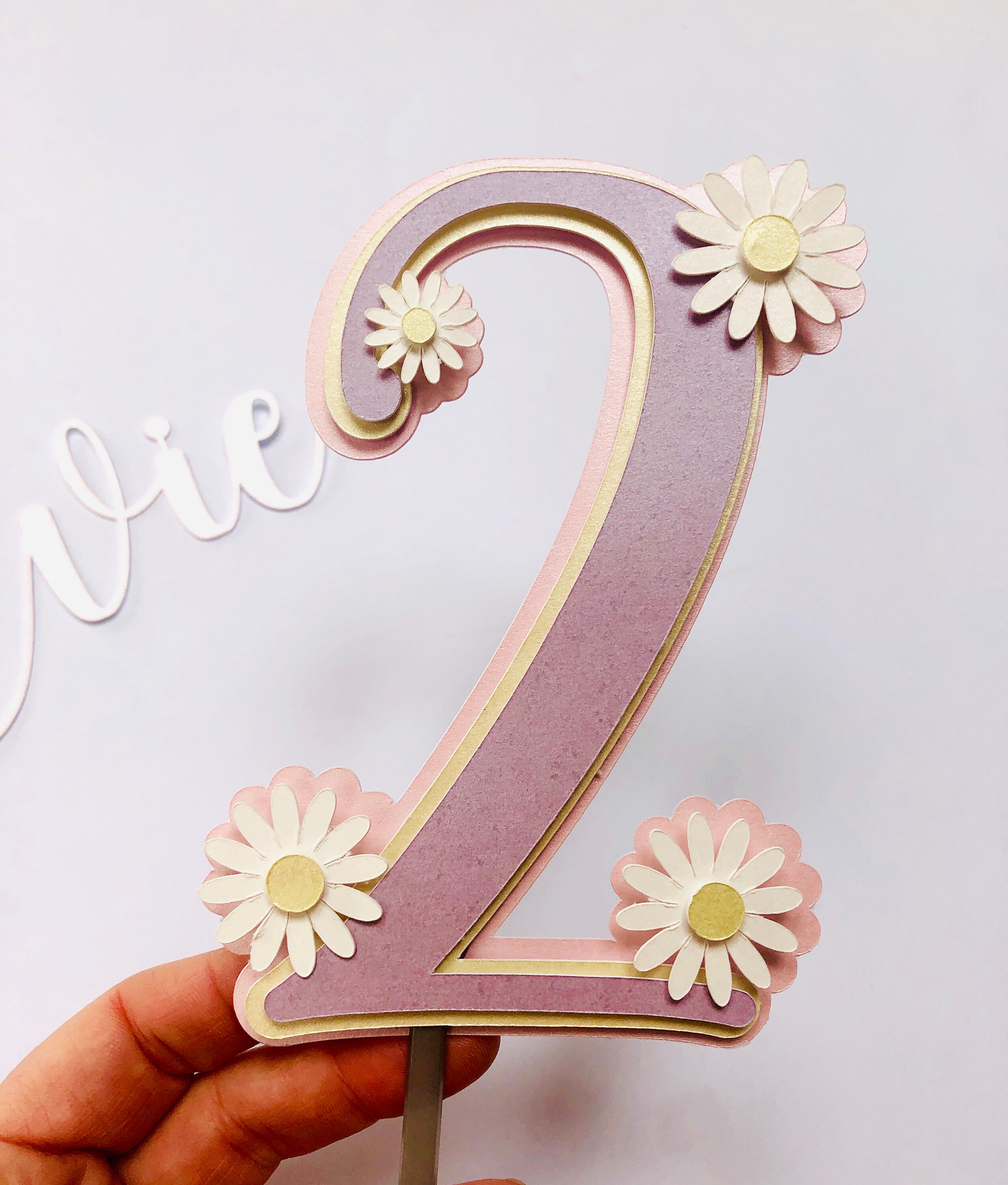 Daisy Number Cake Topper and Name Charm Set. - Etsy UK